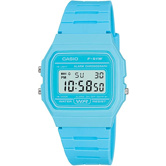 CASIO Blue Digital Watch with Resin Strap F-91WC-2AEF BLUE | Shopee ...