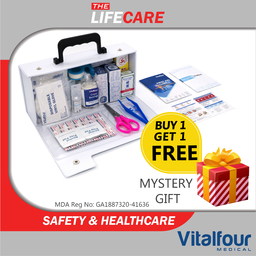 Vitalfour Medium First Aid Kit (OFFICE/HOME) (Total 45 PCS + FOC ...
