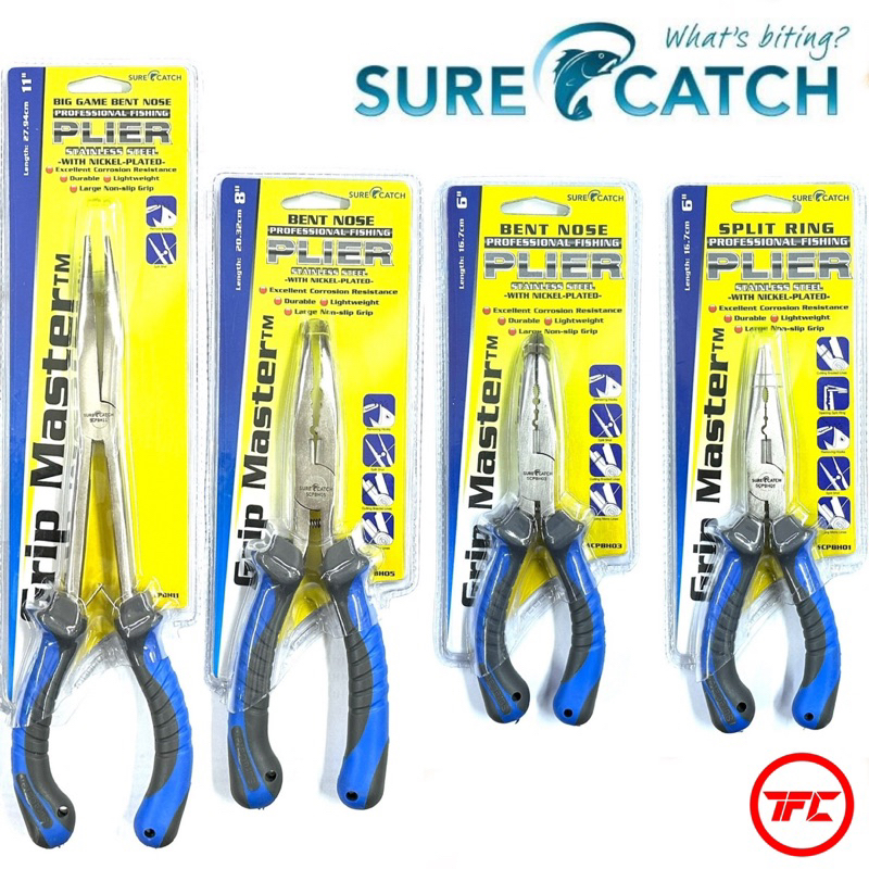 SureCatch Grip Master Professional Fishing Pliers Tool Split Ring Opener Cutter Hook Remover ...