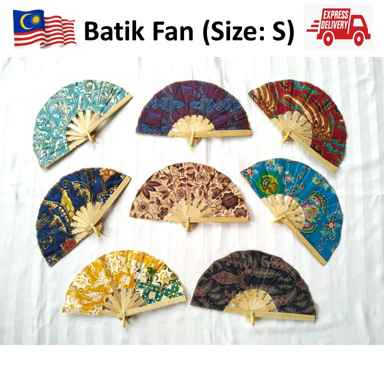 SMALL BATIK HAND FAN WITH VARIETY OF COLORS DESIGNS /KIPAS TANGAN BATIK ...