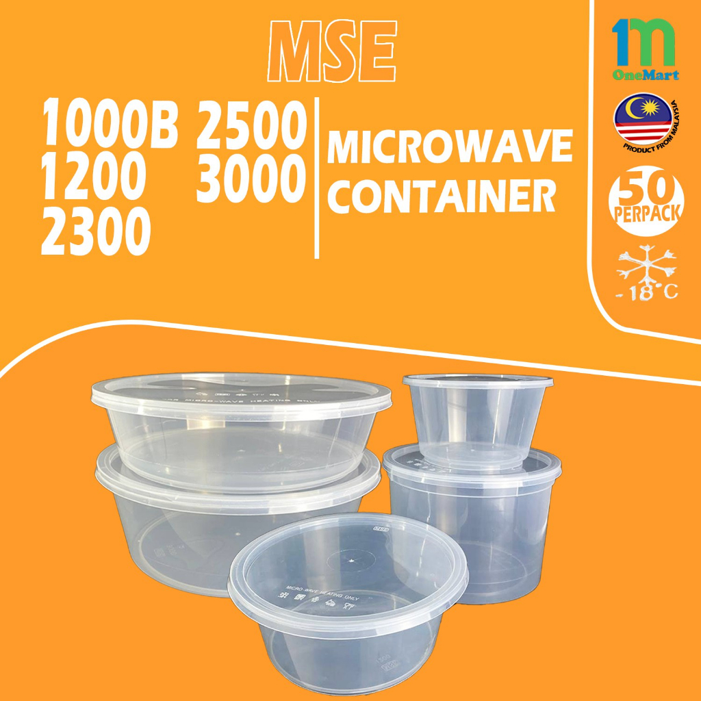 Bekas Tupperware Bulat size Besar MSE PP Round Food Container 50 pcs ...