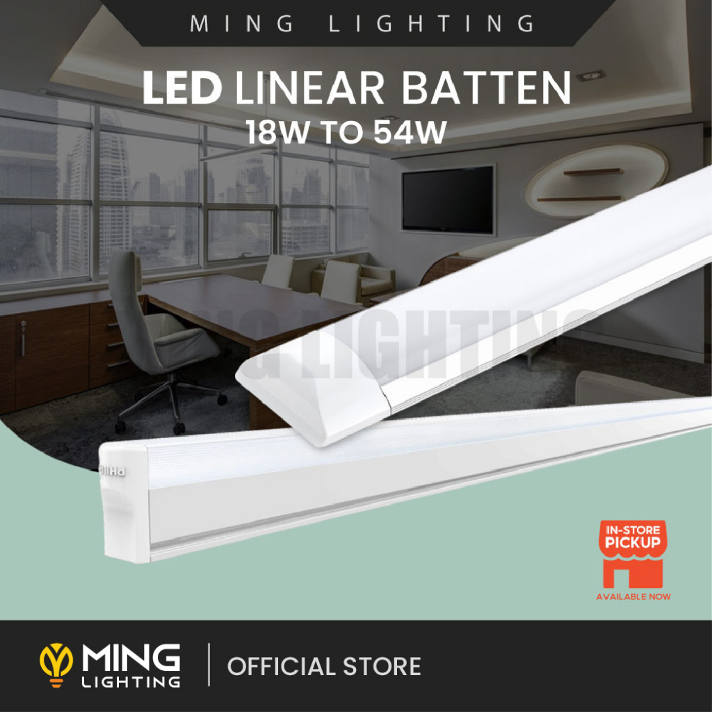[Sirim] Philips Linear 18W LED Batten Light 4ft 2ft Strip Lights Tube ...