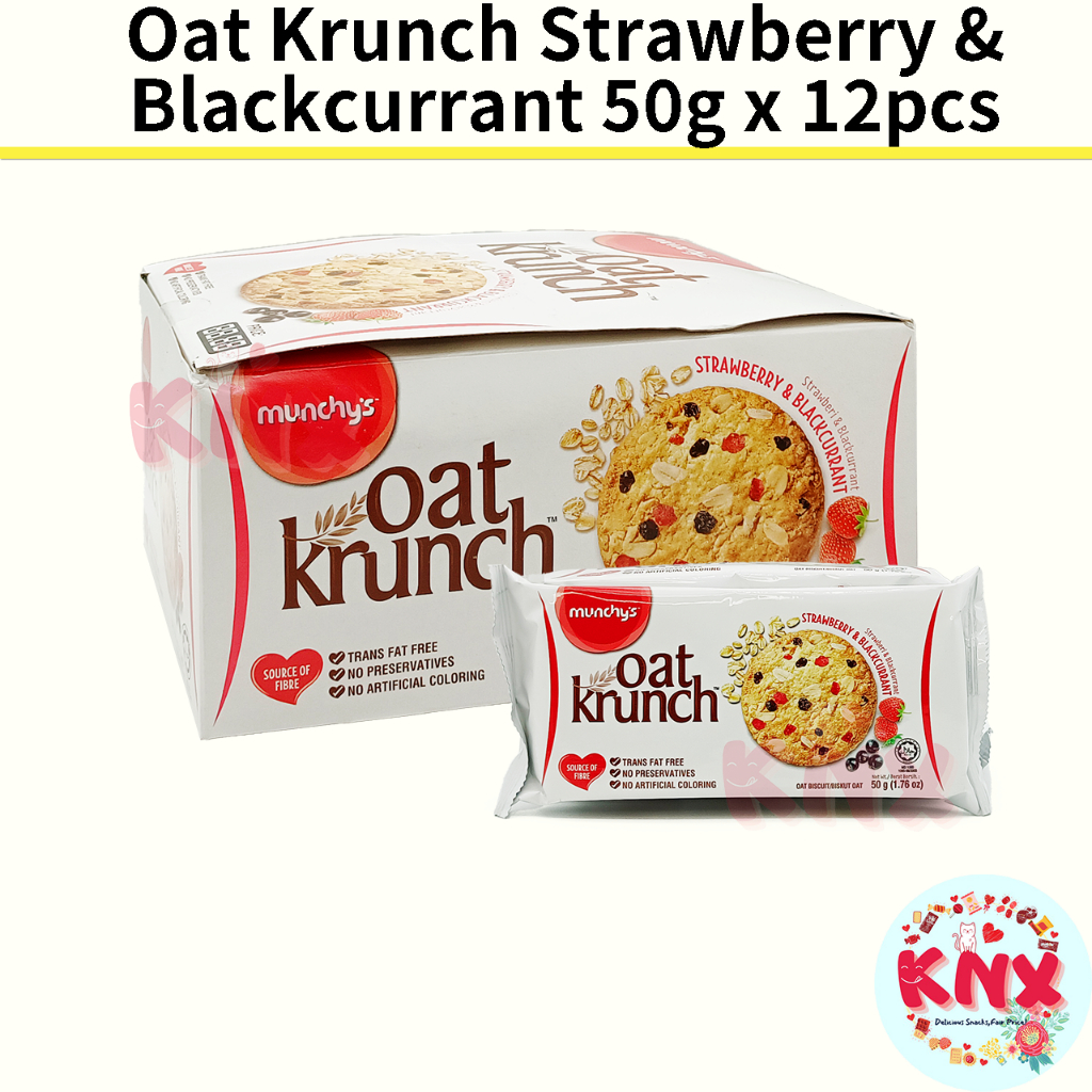Munchy's Oat Krunch 50g x 12pcs Strawberry & Blackcurrant | Shopee Malaysia
