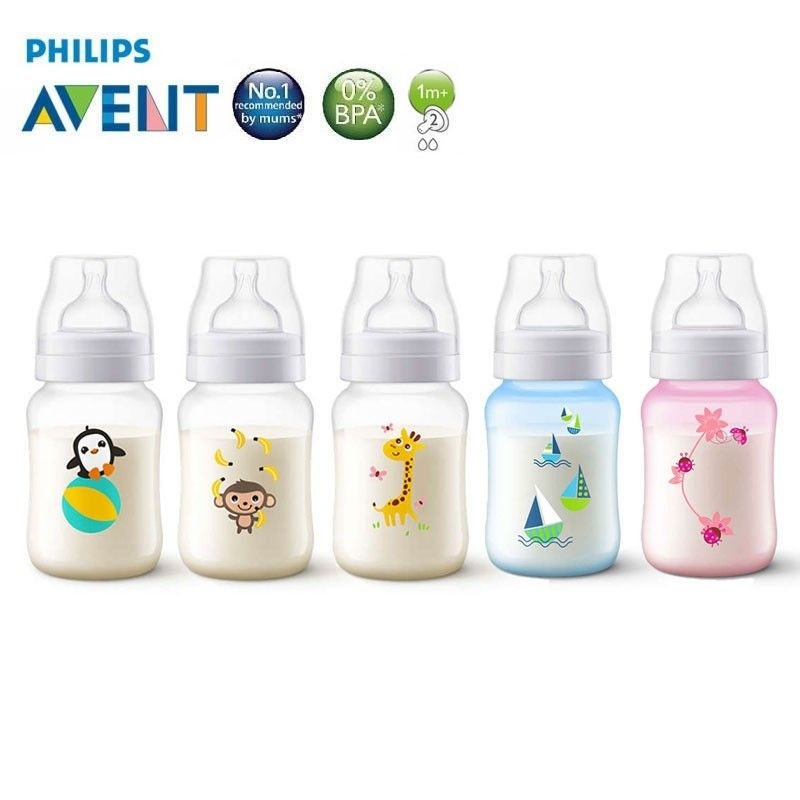 Philips Avent Anti-colic baby bottle 9oz/260ml Elephant/Sheep/Monkey ...