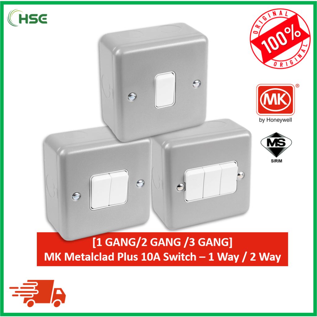 [1G/2G/3G] MK Metalclad Plus 10A Switch Silver Colour - HSE | Shopee ...