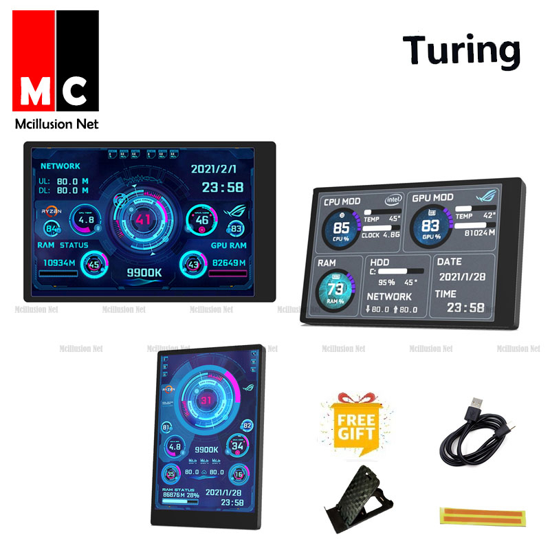 3.5 inch IPS TYPE C to USB Mini CPU Sensor Panel Display Screen (FREE ...