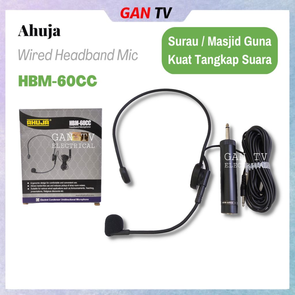 Ahuja HBM-60CC Headband Microphone Headmic Headset Mic [Mikrofon ...