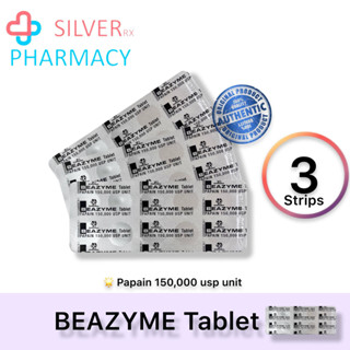 [EXP 10/2025] Beazyme Papain 150,000 USP UNIT 10 Tablets/ Strip ...