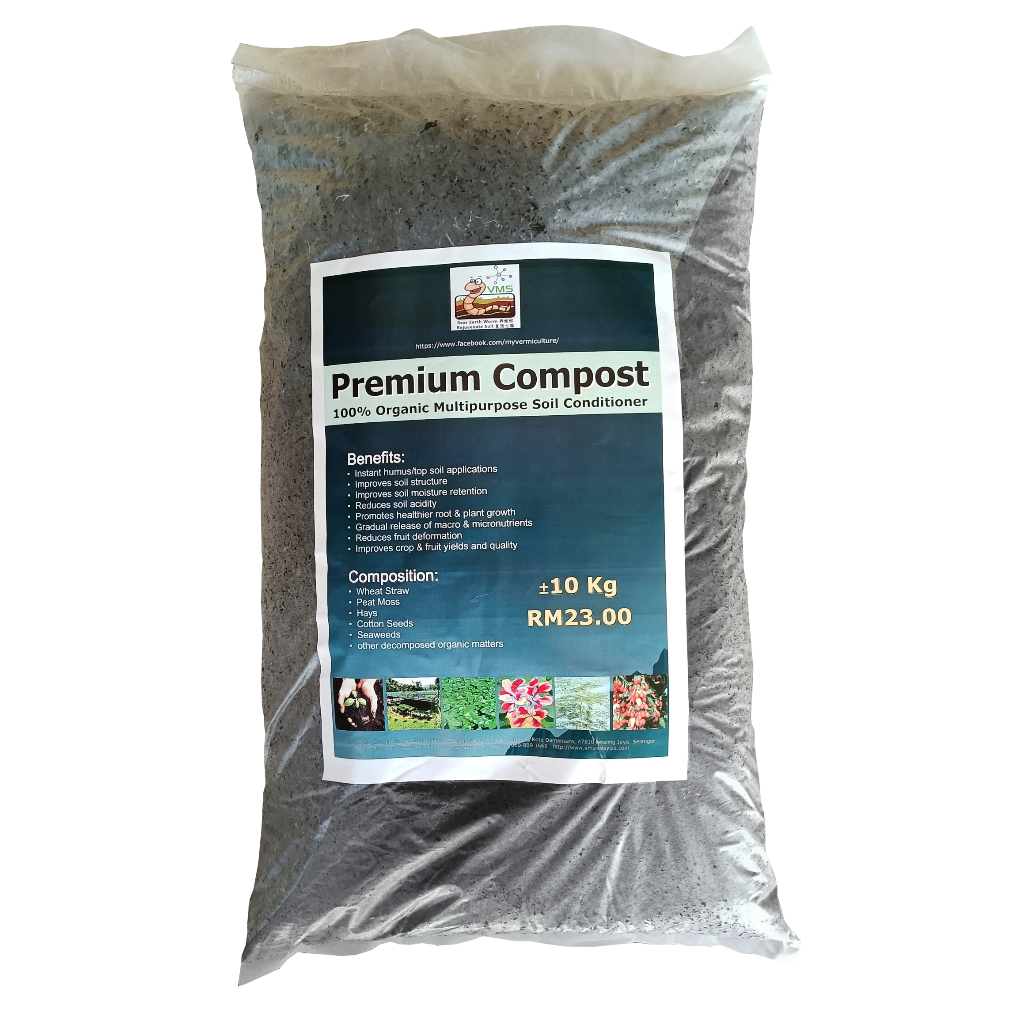 VMS Premium Compost Soil (100% Organic) 10 Kg Pack | Shopee Malaysia