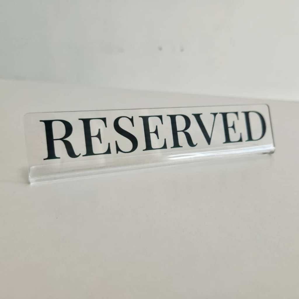 (READY STOCK) Transparent Reserved Sign durable acrylic reserve signage ...