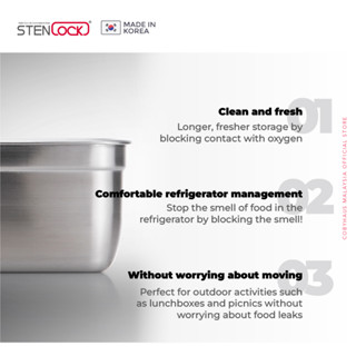 STENLOCK Korea Stainless Steel 304 Airtight Food Container Cube Rectangle | Shopee Malaysia