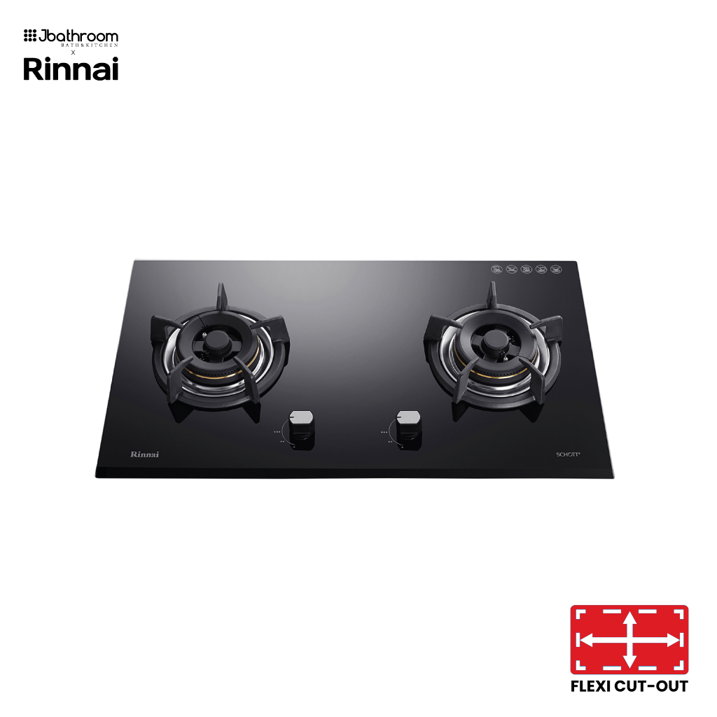 Rinnai RB-72G 2-Hyper Burner built-in glass gas hob | Shopee Malaysia