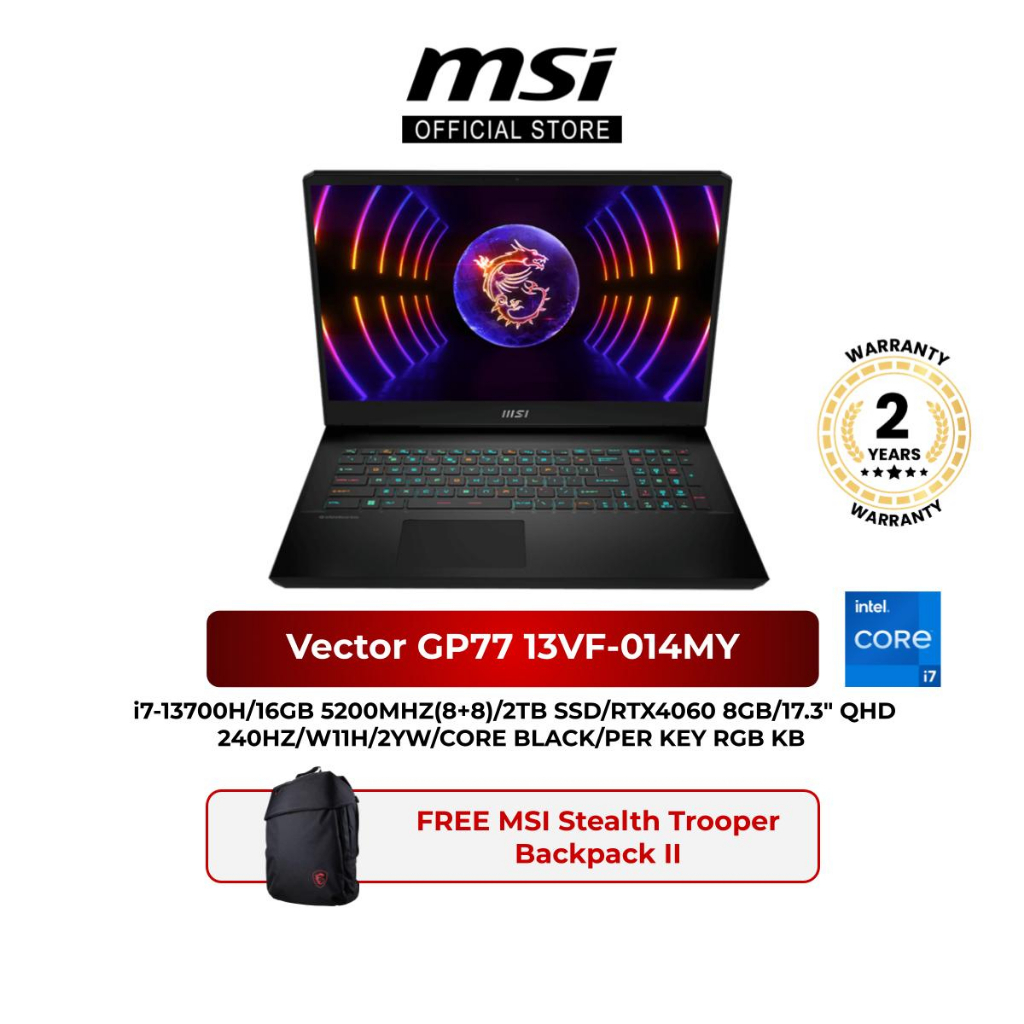 MSI Vector GP77 Price in Malaysia & Specs - RM10639 | TechNave