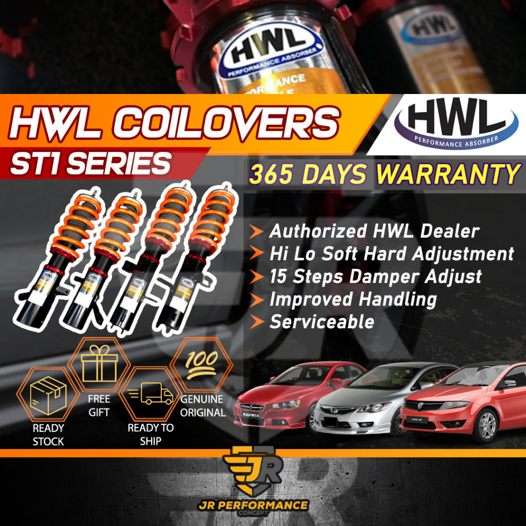 HWL ST1 Fully Adjustable Suspension Coilover Hi Lo Soft Hard hilow soft hard Adjustable Inspira ...