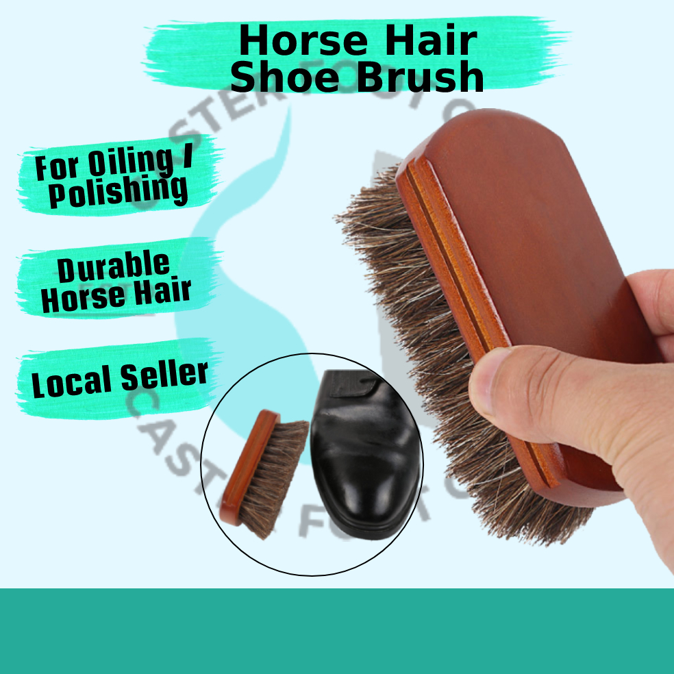 Horsehair Bristles Shoes Shine Polish Brushes Soft Shoe Brush Shoe Care ...