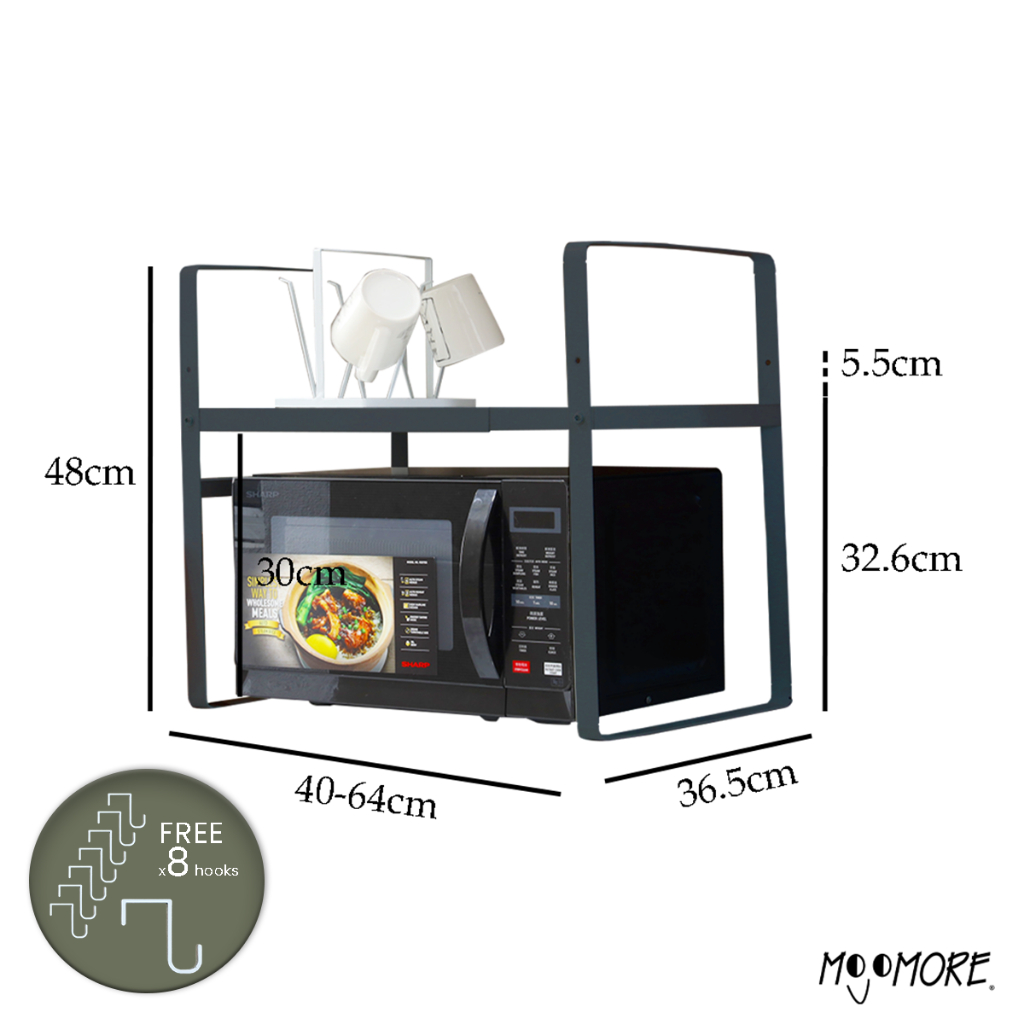 MOJOMORE Stainless Steel Rak Microwave Oven Rack Storage Rack Kitchen ...