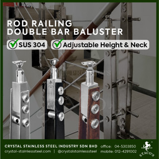 STACOS Stainless Steel 304 Rod Glass Railing Staircase Stair Baluster ...