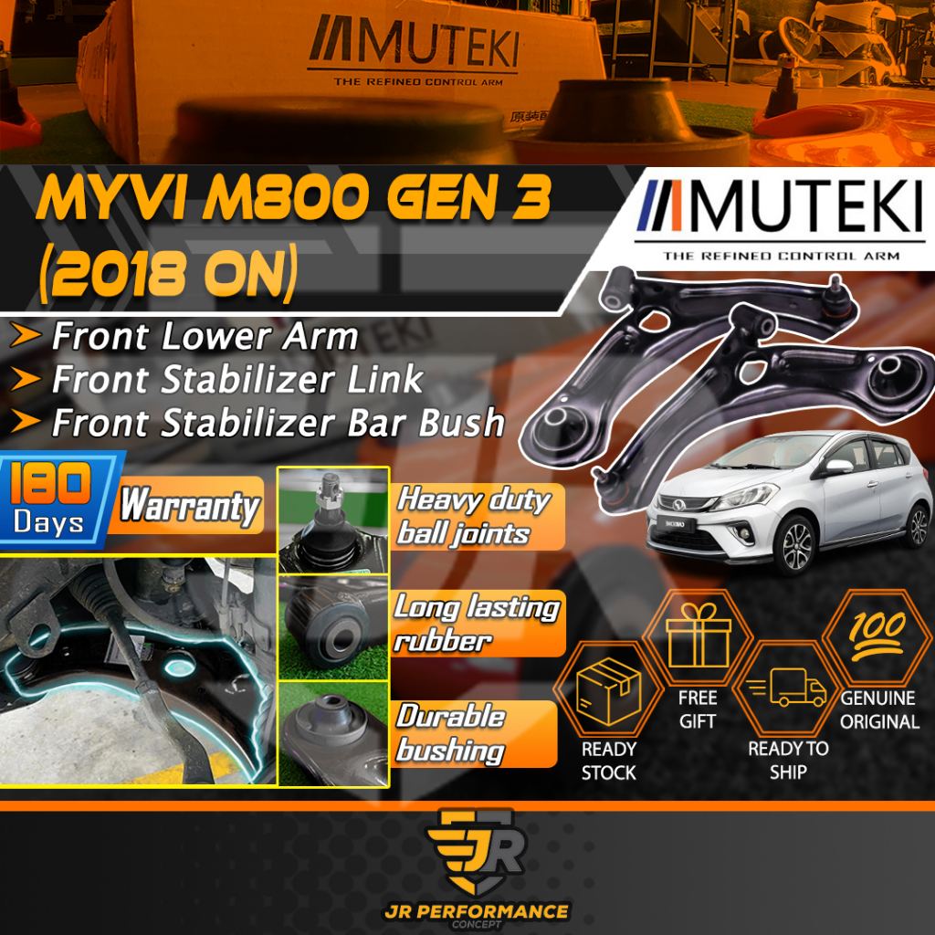 Muteki Lower Arm / Stabilizer Link / Stabilizer Bush Muteki Perodua Myvi Gen 3 (2018) MG3 Lower ...