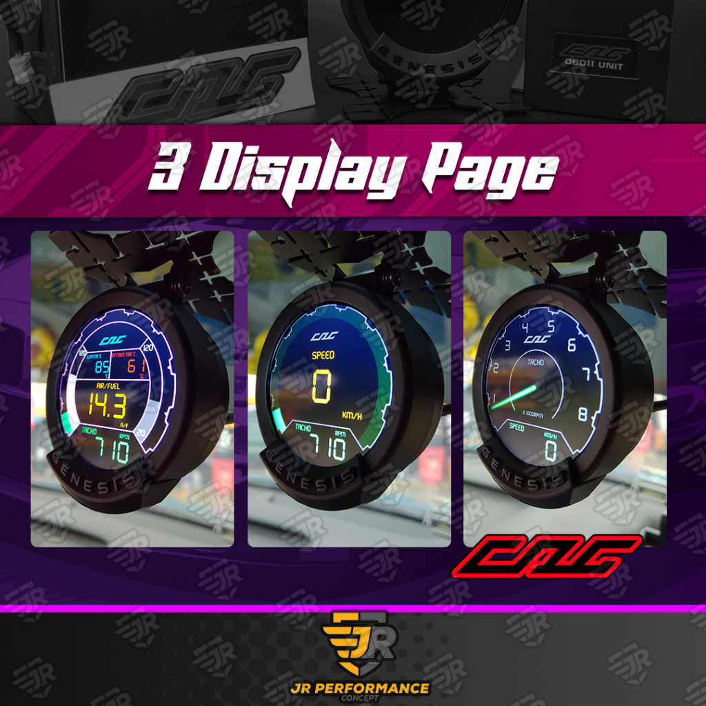 CAG Genesis Obd2 Display Car Meter Suhu Air RPM Speed Water Temperature ...