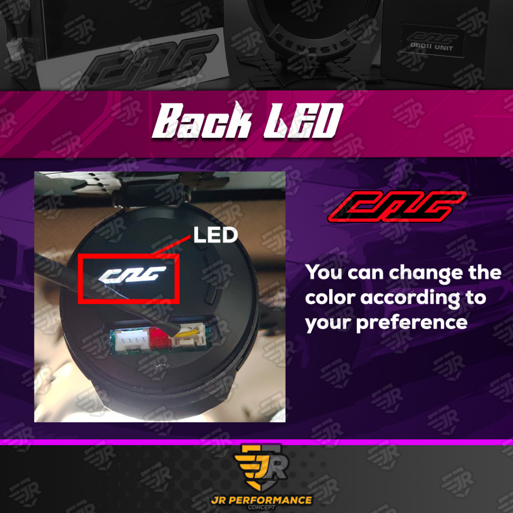 CAG Genesis Obd2 Display Car Meter Suhu Air RPM Speed Water Temperature ...