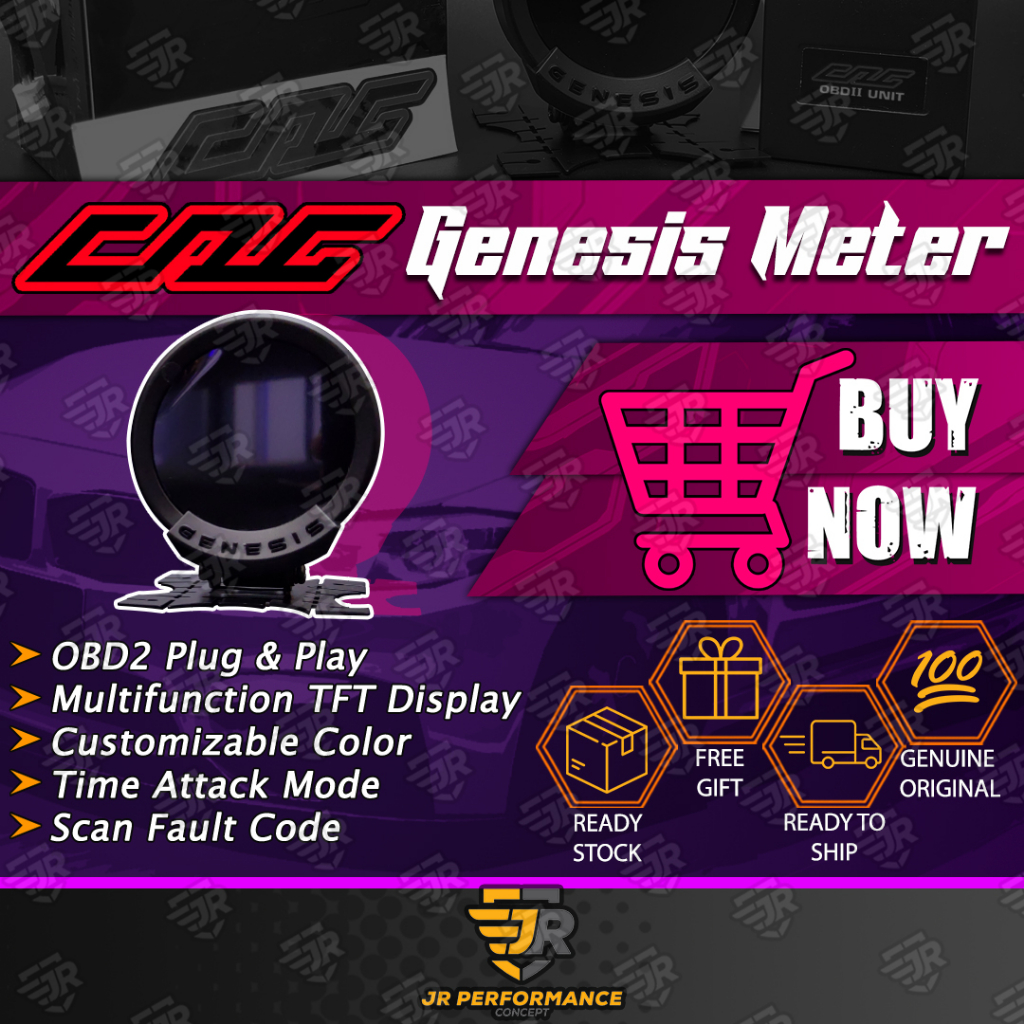 CAG Genesis Obd2 Display Car Meter Suhu Air RPM Speed Water Temperature ...
