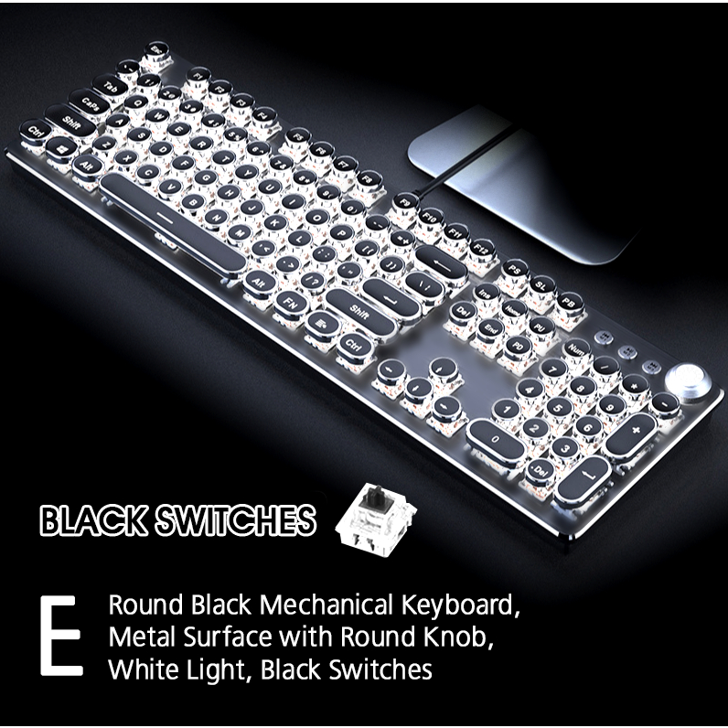 ROUND MECHANICAL KEYBOARD REAL GAMING KEYBOARD BLUE SWITCH SWITCHES ...