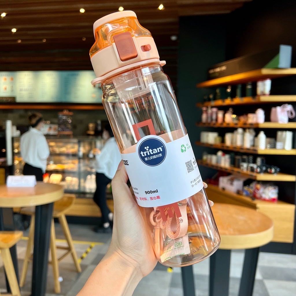 900ml BPA FREE TRITAN DODGE Water Bottle Handle Tea Separation Cup Shaker Portable Outdoor ...