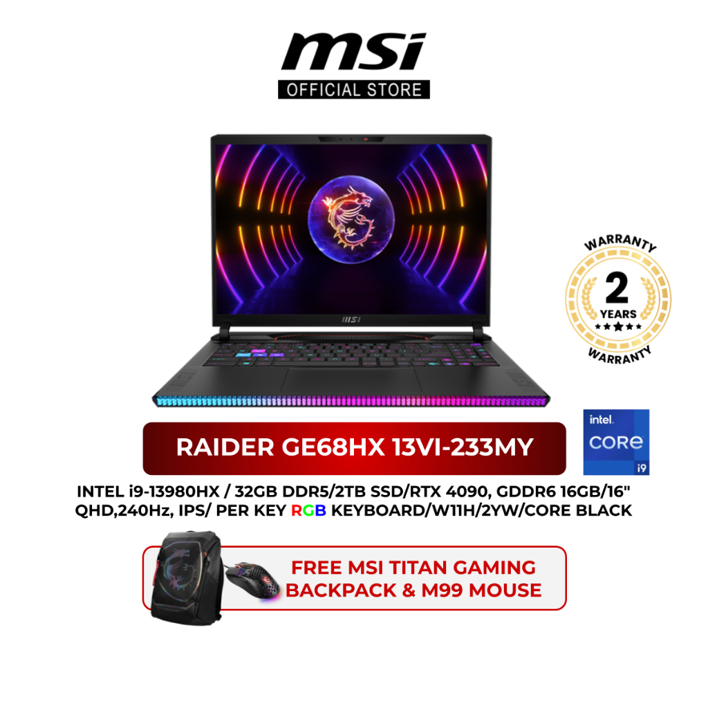 MSI Raider GE68HX Price in Malaysia & Specs - RM14999 | TechNave