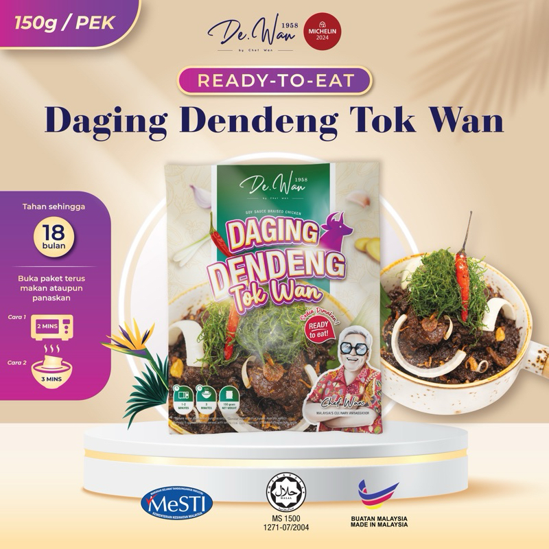 De.Wan 1958 by Chef Wan Ready-To-Eat Daging Dendeng Tok Wan, Daging Rendang Selangor HALAL (150g ...