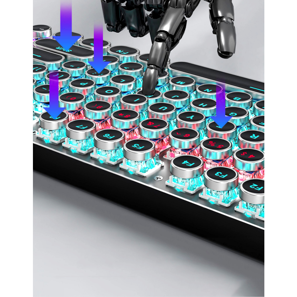 ROUND MECHANICAL KEYBOARD REAL GAMING KEYBOARD BLUE SWITCH SWITCHES ...