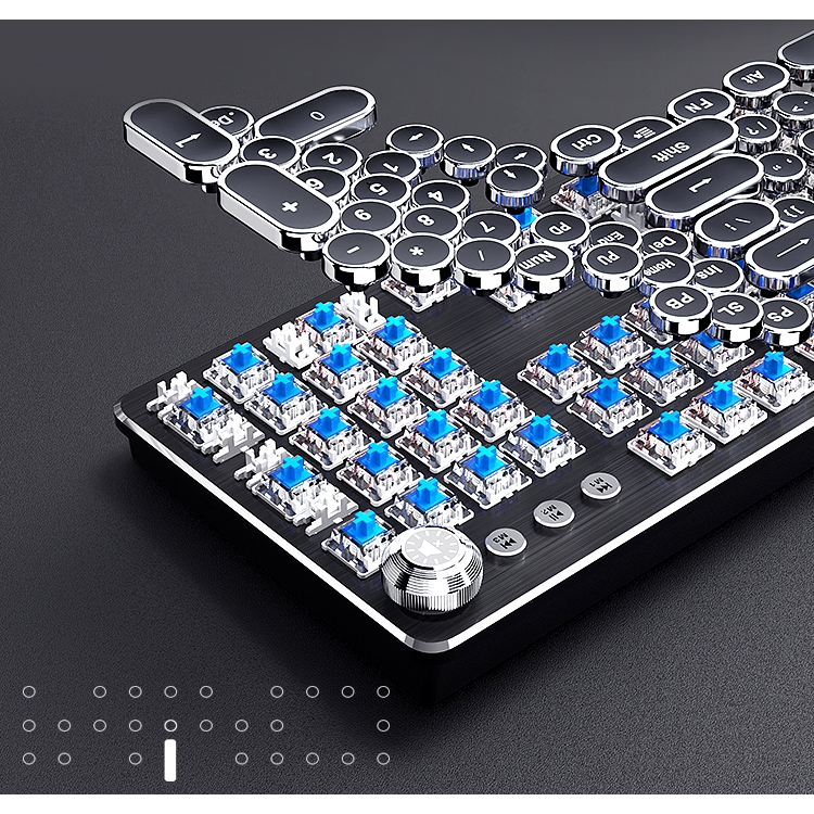ROUND MECHANICAL KEYBOARD REAL GAMING KEYBOARD BLUE SWITCH SWITCHES ...