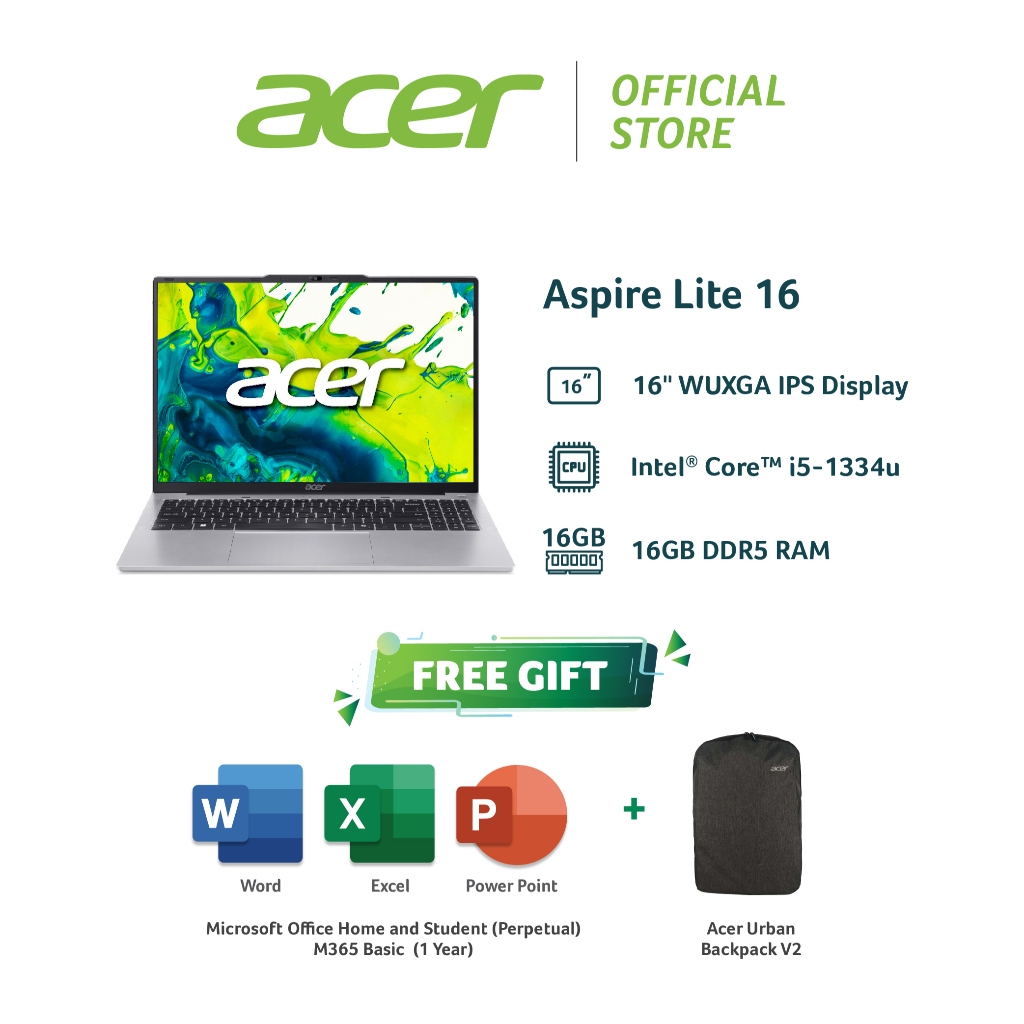 Acer Aspire Lite 16 AL16-52P Price in Malaysia & Specs - RM2399 | TechNave