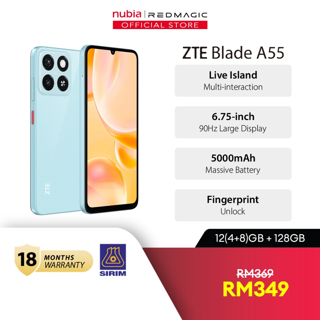 ZTE Blade A55 Price in Malaysia & Specs - RM349 | TechNave