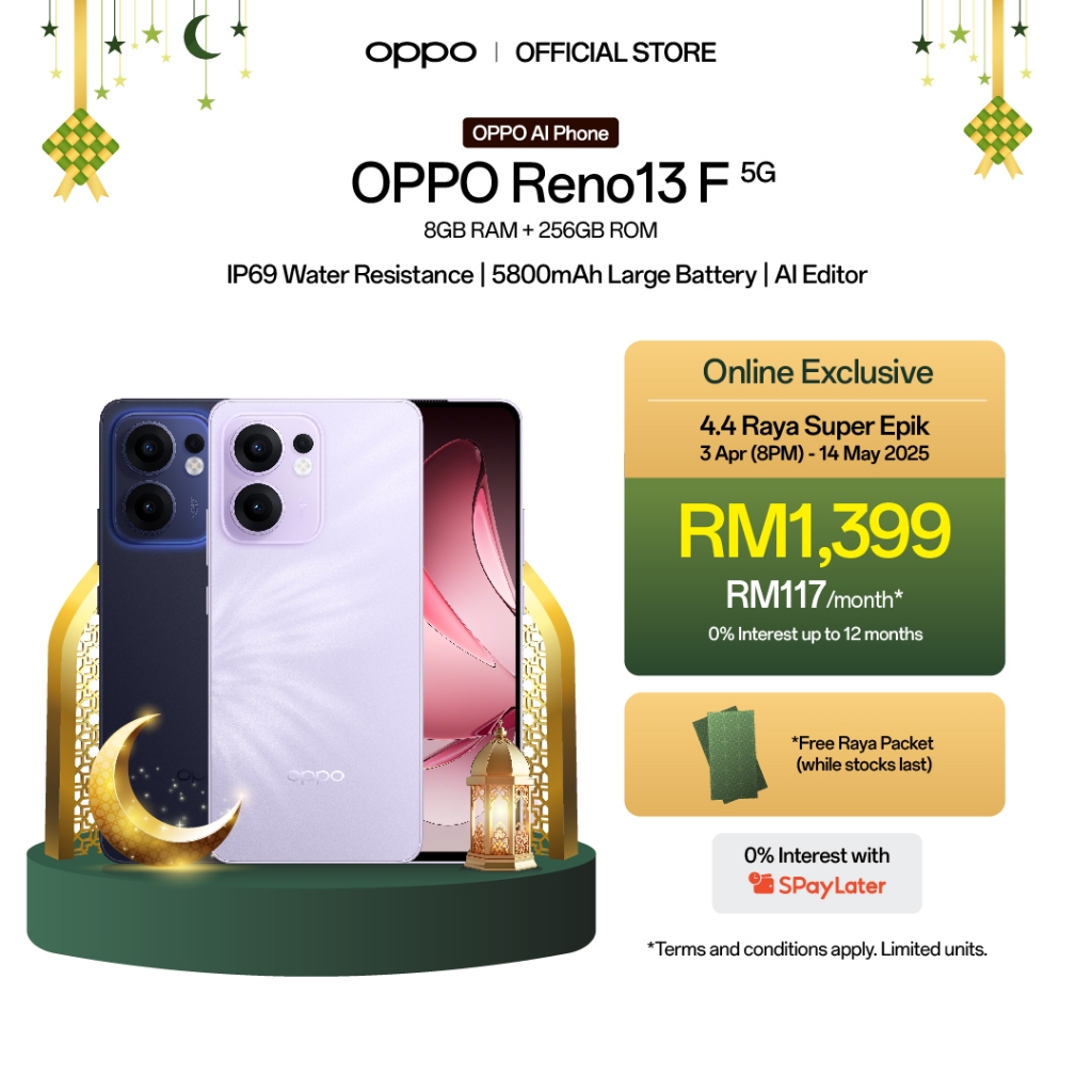 Oppo Reno 13 F Price in Malaysia & Specs - RM1399 | TechNave