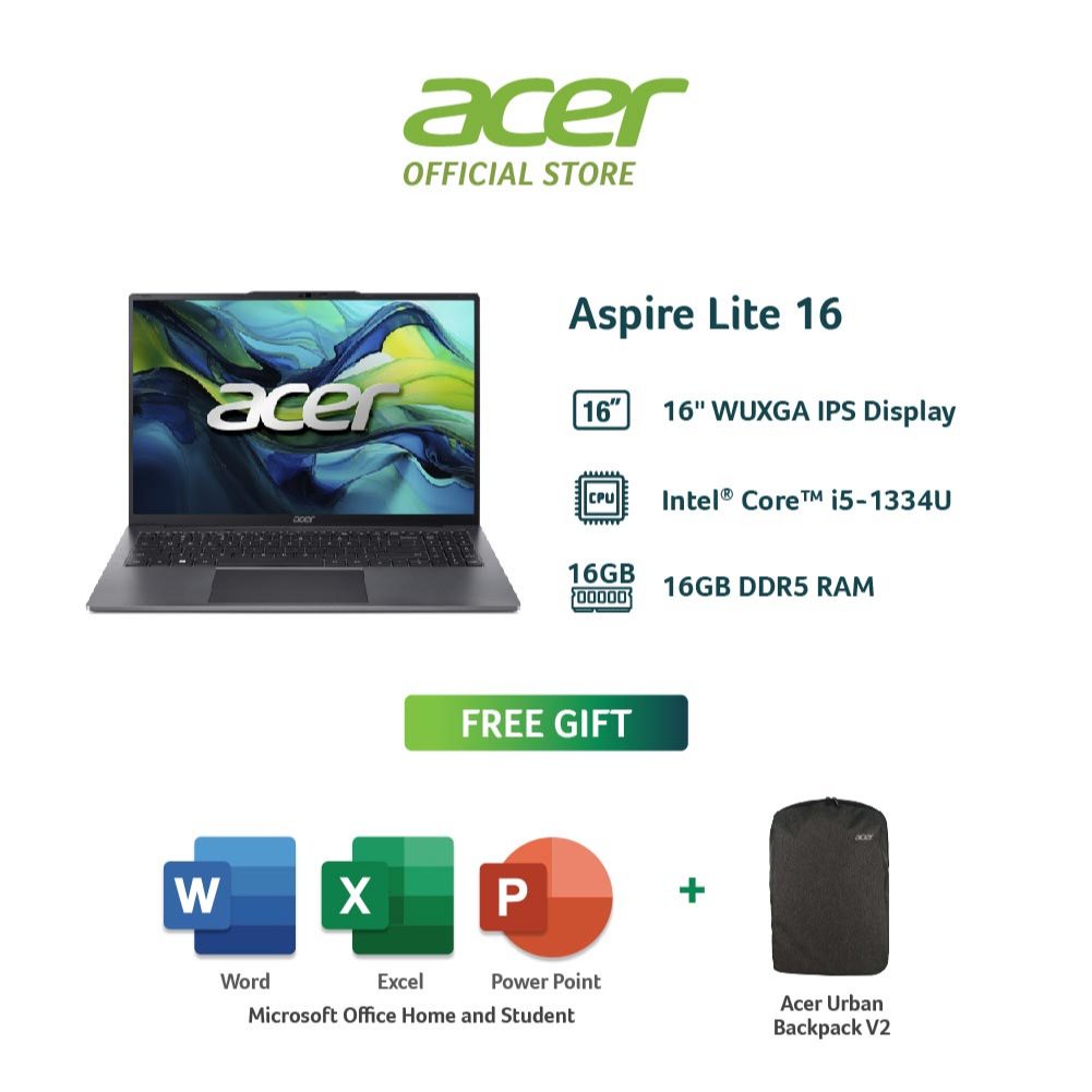 Acer Aspire Lite 16 AL16-52P Price in Malaysia & Specs - RM2399 | TechNave