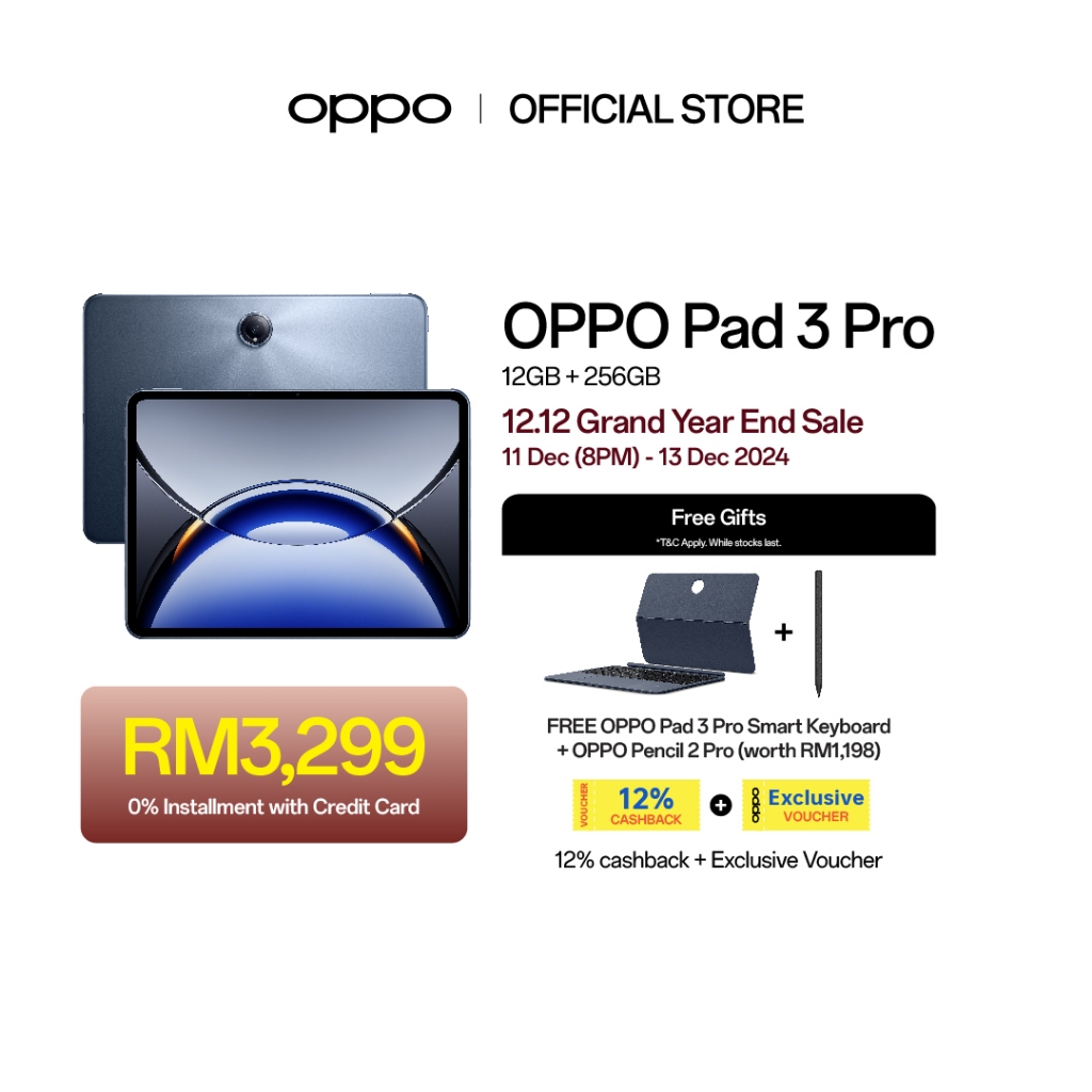 Oppo Pad 3 Pro Price in Malaysia & Specs - RM3299 | TechNave