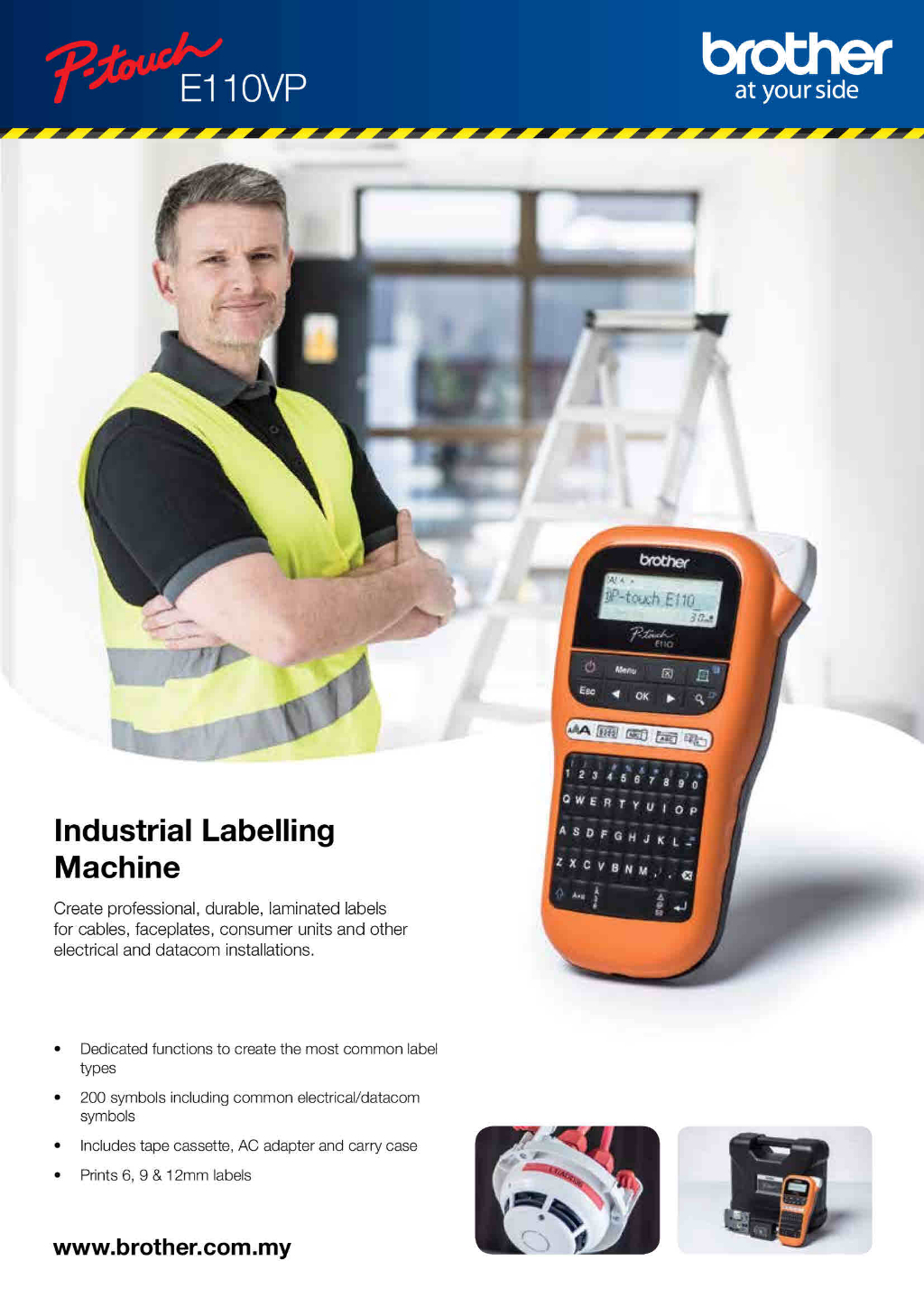 Brother PT-E110VP Labelling Machine P-Touch Label Maker PTE110 PTE110VP ...