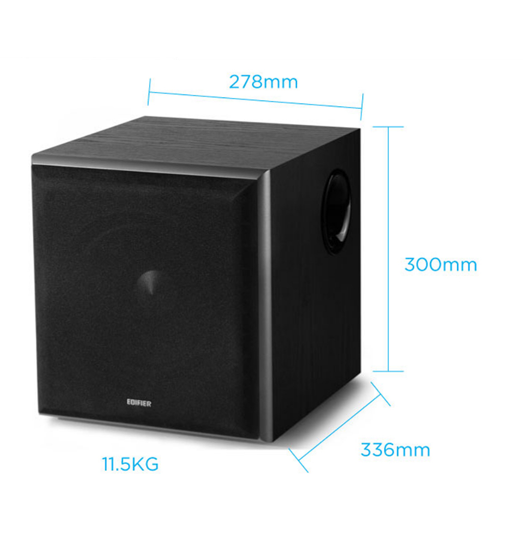 Edifier T5 Powered Subwoofer with RCA Input Output Strong Bass Wooden ...