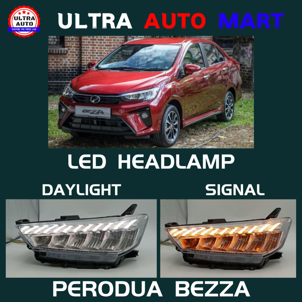 PERODUA BEZZA FACELIFT SUPER LED HEAD LAMP LAMPU LOW SPEC CONVERT ...