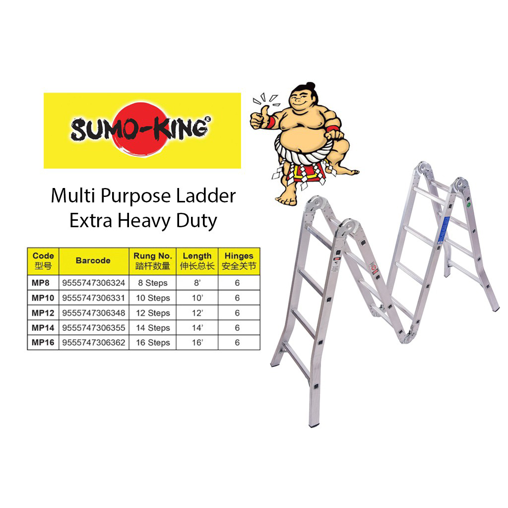 Sumo King / Strongman Aluminium Ladder Double Sided Ladder / Single Sided Ladder / Multipurpose ...