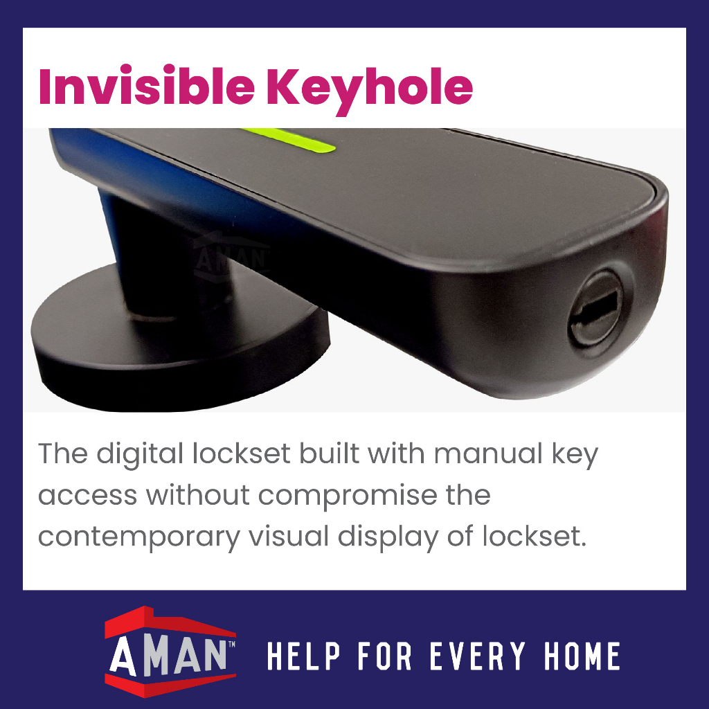 AMAN Biometric Lever Lock Set Fingerprint Smart Door Lock Set Thumprint ...