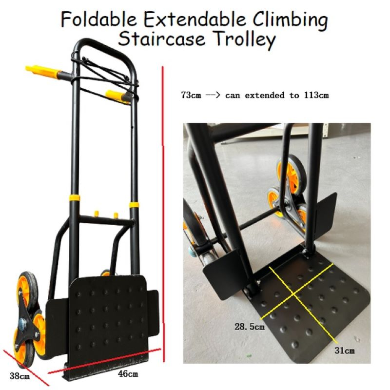 Foldable Heavy Duty Stair Climbing Hand Buggy Truck Cart Luggage ...