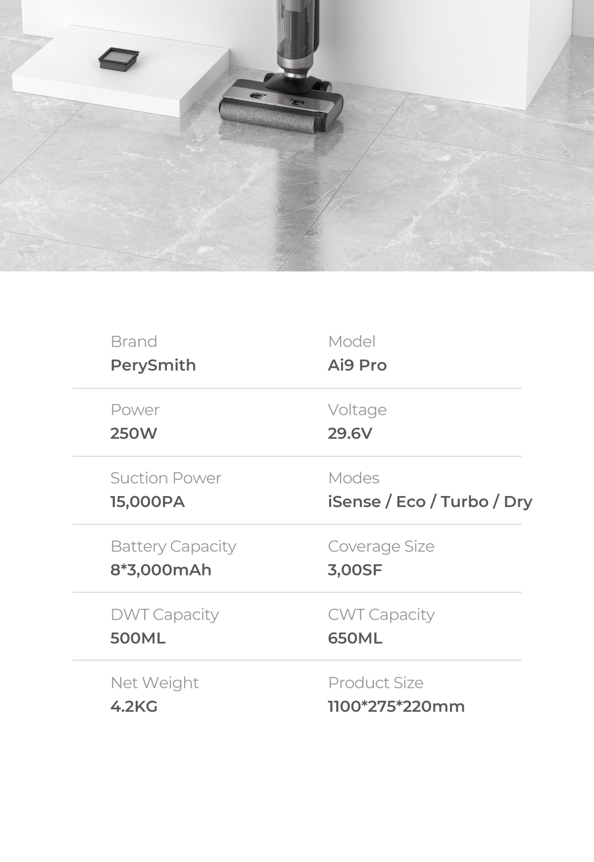 PERYSMITH SMART CORDLESS WET & DRY VACUUM CLEANER AI9 PRO - PerySmith ...