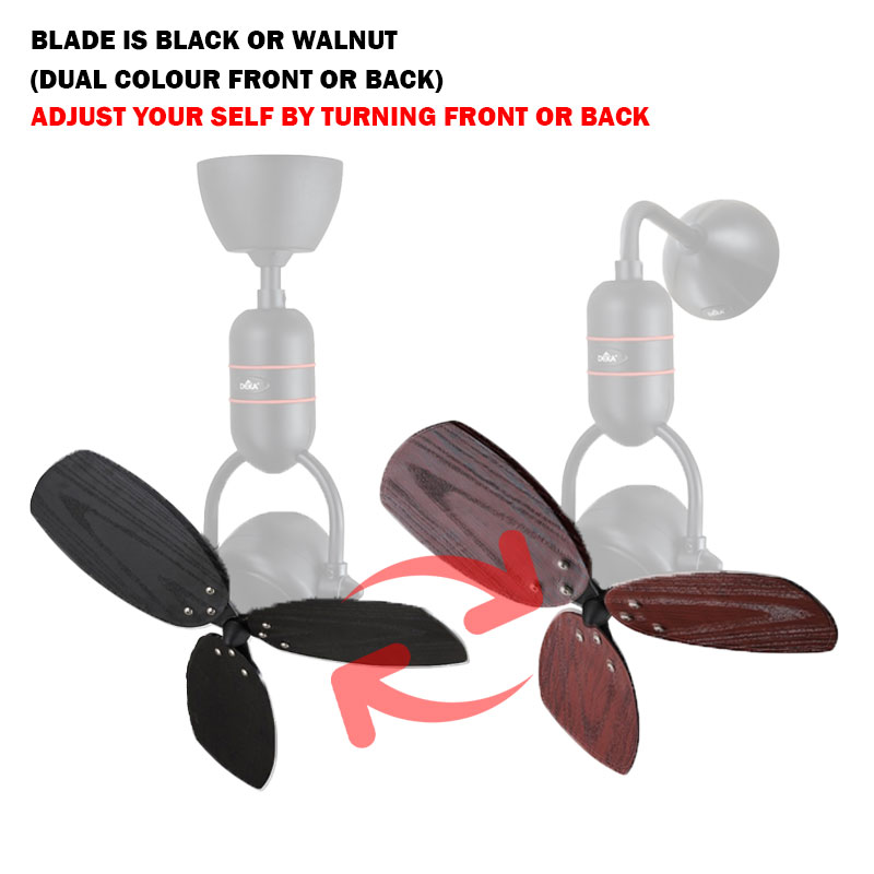 DEKA Corner Fan MS16DC Dual Mounting Wall & Ceiling Design Fan with ...