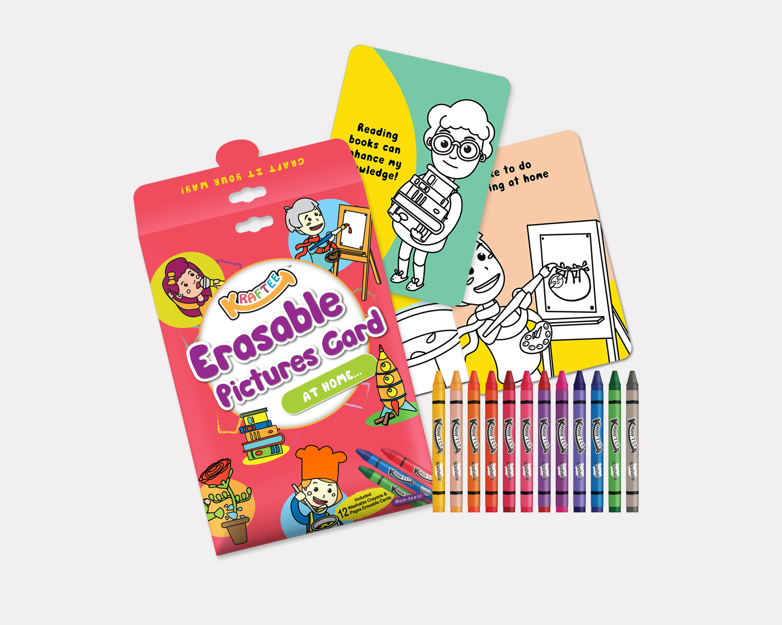 KRAFTEE ERASABLE PICTURES CARD AT HOME