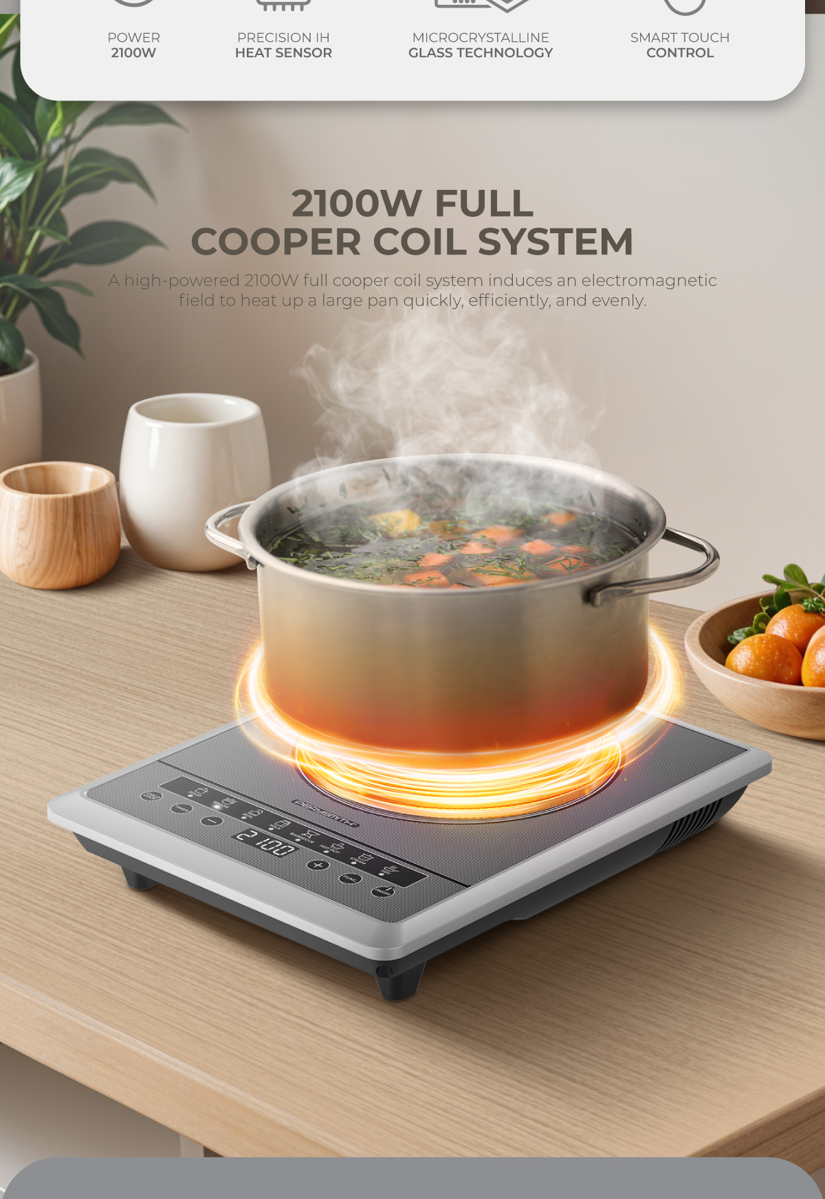 PerySmith Induction Cooker EasyCooking Series PS2310 Crystal ...