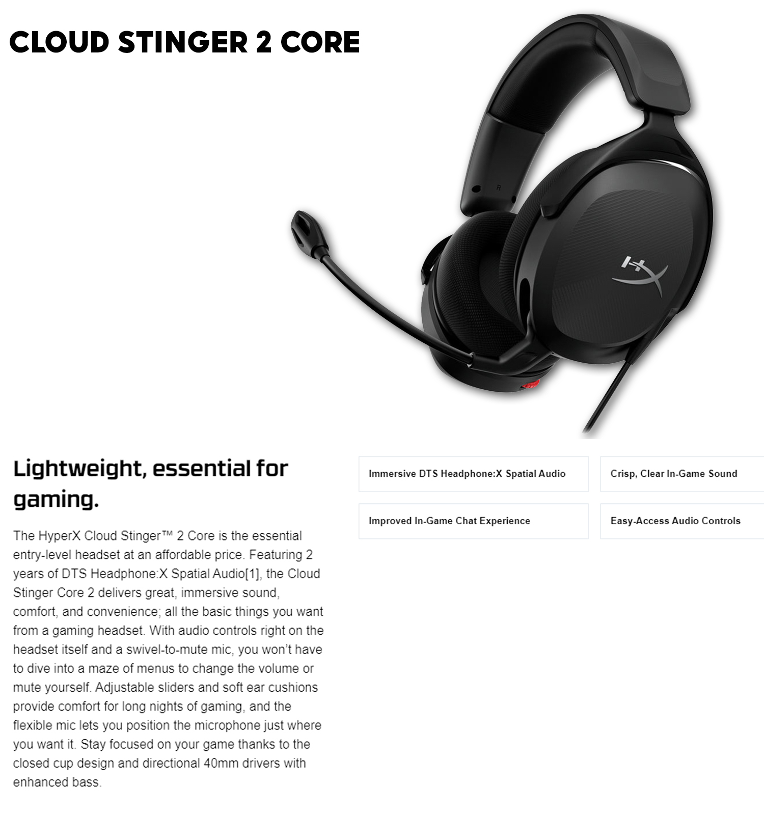 HyperX Cloud Stinger 2 Core Wired Gaming Headset with DTS:X Headphone – ALL IT Hypermarket