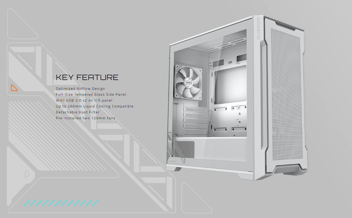 GIGABYTE C102 GLASS / C102 GLASS ICE Micro ATX (mATX) Gaming PC Case ...