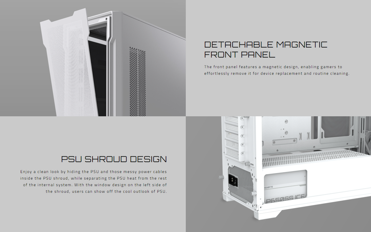 GIGABYTE C102 GLASS / C102 GLASS ICE Micro ATX (mATX) Gaming PC Case ...