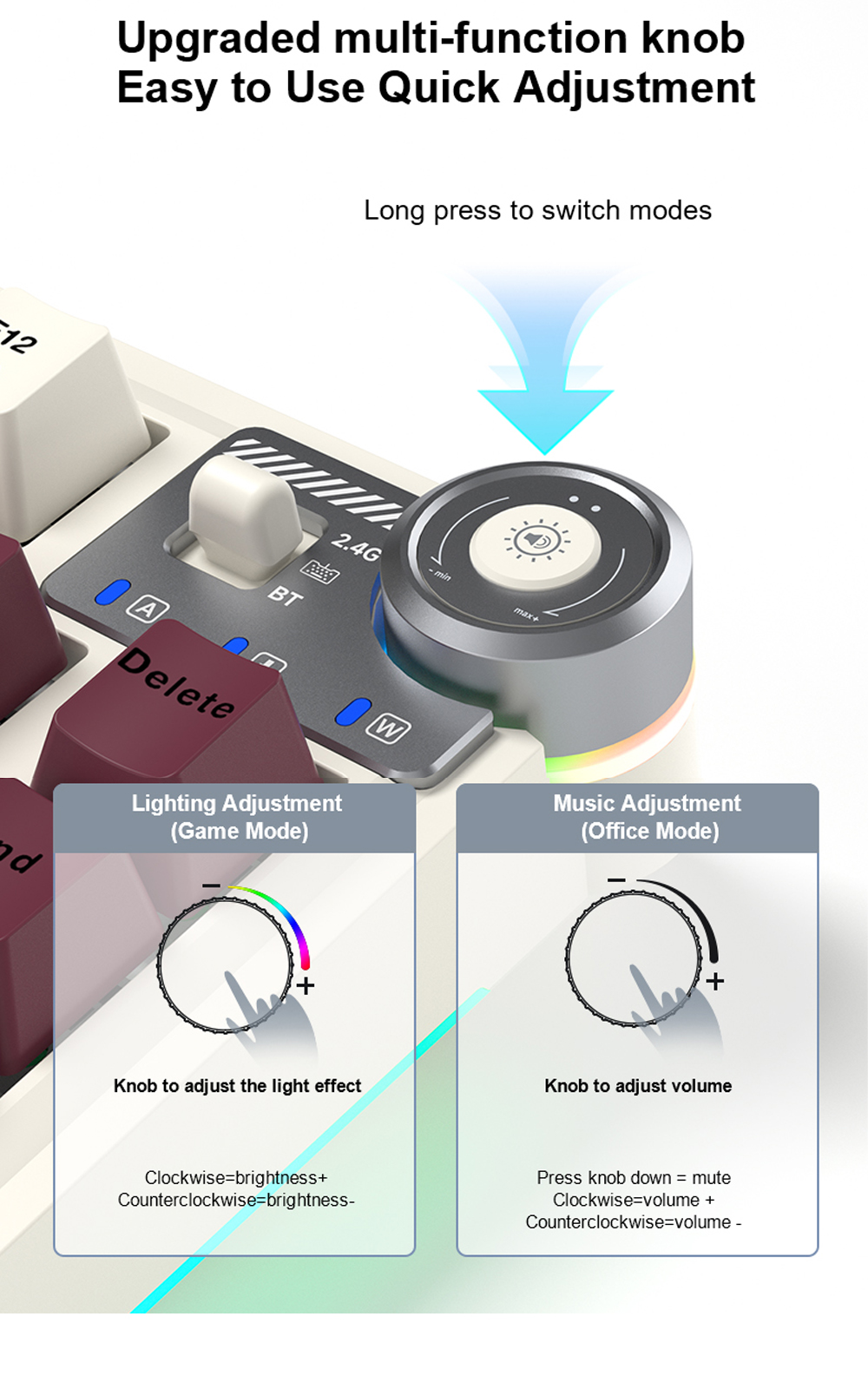 AULA AU75 Wireless Mechanical Gaming Keyboard with RGB Light, Tri-Mode – ALL IT Hypermarket